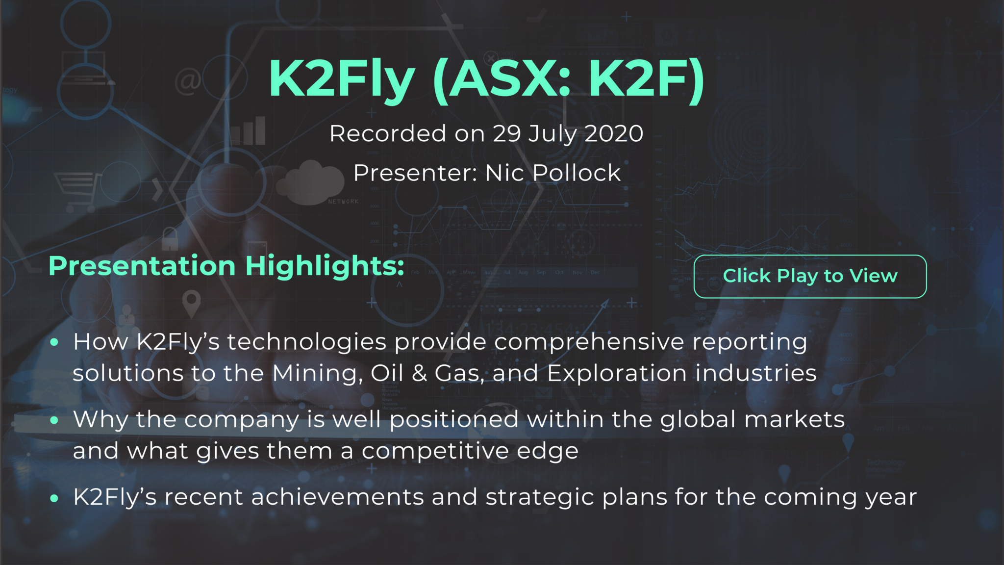 K2Fly Investor Briefing - 29 July - Webcast
